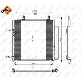 NRF Kondensator, Klimaanlage EASY FIT 350221 f&uuml;r MITSUBISHI