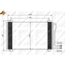 NRF Kondensator, Klimaanlage EASY FIT 35811 f&uuml;r DODGE Mercedes