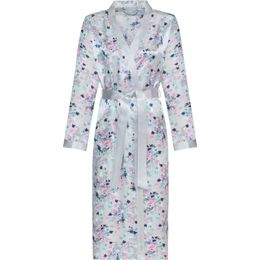 w&auml;schepur Damen Morgenmantel in Satin-Qualit&auml;t silbergrau-bedruckt Gr&ouml;&szlig;e 36/38