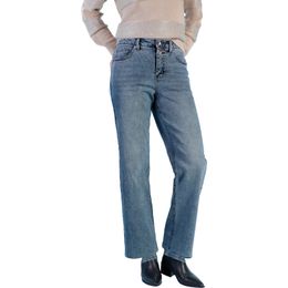 Heine Damen 5-Pocket-Jeans mit Ziernieten blue-bleached Gr&ouml;&szlig;e 36