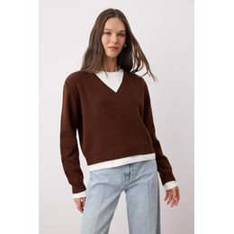 Trendyol Pullover Damen Gr&ouml;&szlig;e S braun