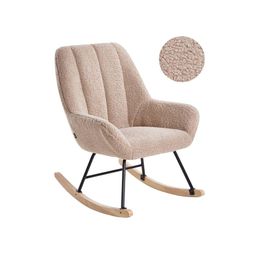 Beliani Schaukelsessel KINNO in Beige/Schwarz/Braun - (W) 67 x (H) 90 x (L) 81 cm | Gr.: onesize