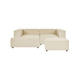 Beliani 2-tlg Ecksofa APRICA in Beige/Schwarz rechtsseitig | Gr.: onesize