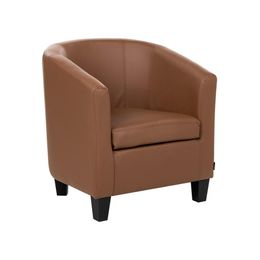 Beliani Sessel BORWICK in Braun/Schwarz - (W) 68 x (H) 61 x (L) 58 cm | Gr.: onesize