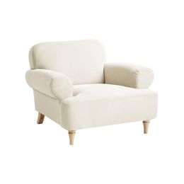 Beliani Sessel KIBERG in Beige/Braun - (W) 103 x (H) 83 x (L) 98 cm | Gr.: onesize
