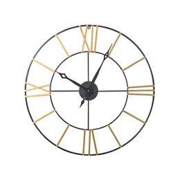 Beliani Wanduhr VALSOT in Schwarz/Gold - (W) 80 x (H) 80 x (L) 3 cm | Gr.: onesize
