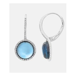 Diamant L'&eacute;ternel Ohrh&auml;nger aus 375 Wei&szlig;gold mit 0.25 Karat Diamant mit Topas | Gr.: onesize