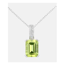 Diamant L'&eacute;ternel Halskette mit Anh&auml;nger aus 375 Wei&szlig;gold mit Diamant mit Peridot | Gr.: onesize