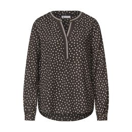 Street One Langarm Tunika mit Split Neck und Print Damen Gr&ouml;&szlig;e S schwarz