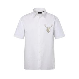Men Plus Traditional Button Up Shirt male size 41/42 Beige / White / Egg shell
