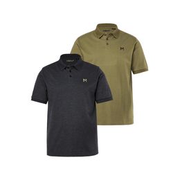 Men Plus Poloshirt Herren Gr&ouml;&szlig;e XXXL dunkelgrau / oliv
