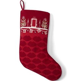 LANDS' END Lands' Endx Lulu Guinness Weihnachtsstrumpf, Herren, size: regular, Rot, Polyester, by Lands' End