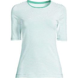 LANDS' END Shirt aus Baumwolle/Modal-Mix mit ellbogenlangen &Auml;rmeln und Rundausschnitt f&uuml;r Damen, Damen, size: regular, Wei&szlig;, Baumwolle Modal, by Lands' End