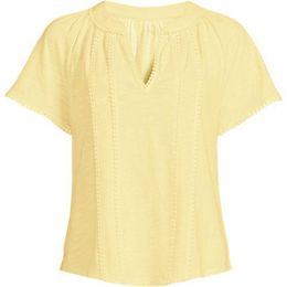 LANDS' END Flammgarn-Shirt mit Tunika-Ausschnitt in Plus-Gr&ouml;&szlig;e f&uuml;r Damen, Damen, size: plus, Gelb, Baumwolle, by Lands' End