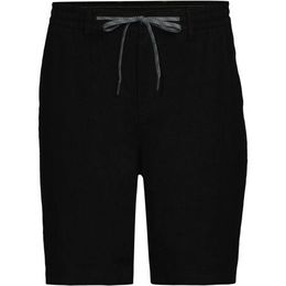 LANDS' END Premium Reinleinen-Shorts, Herren, size: regular, Schwarz, by Lands' End
