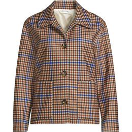 LANDS' END Hemdjacke Wool Touch Gemustert f&uuml;r Damen in Plus-Gr&ouml;&szlig;e, Damen, size: plus, Elfenbein, Polyester, by Lands' End