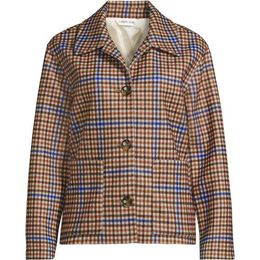 LANDS' END Hemdjacke Wool Touch Gemustert f&uuml;r Damen in Plus-Gr&ouml;&szlig;e, Damen, size: plus, Elfenbein, Polyester, by Lands' End