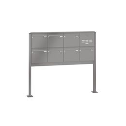 LEABOX 7er freistehende Briefkastenanlage mit Sprechfeld in RAL 9007 (Fu&szlig;platten) - LEA3