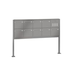 LEABOX 9er freistehende Briefkastenanlage mit Sprechfeld in RAL 9007 (Fu&szlig;platten) - LEA3