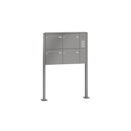 LEABOX 4er freistehende Briefkastenanlage mit Sprechfeld in RAL 7016 (Fu&szlig;platten) - LEA3