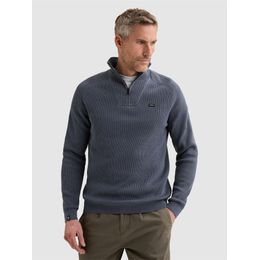 Vanguard Pullover 'Pullover with half-zip and allover rib texture' Herren Gr&ouml;&szlig;e S rauchblau