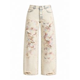 IT'S BASIC Jeans 'PRINTED LOOSE MID RISE JEANS (Lenght 30)' female size 38 Light blue