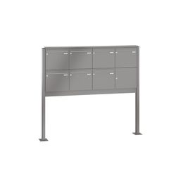LEABOX 7er freistehende Briefkastenanlage in RAL 9007 (Fu&szlig;platten) - LEA3