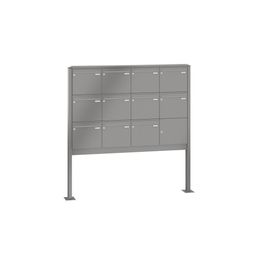 LEABOX 11er freistehende Briefkastenanlage in RAL 9016 (Fu&szlig;platten) - LEA3