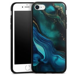 DeinDesign iPhone SE (2022) Handy Slim Case extra d&uuml;nn Silikon Handyh&uuml;lle schwarz H&uuml;lle Marble Art Ombre Silikon Slim Case