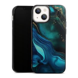 DeinDesign iPhone 13 Mini Handy Slim Case extra d&uuml;nn Silikon Handyh&uuml;lle schwarz H&uuml;lle Marble Art Ombre Silikon Slim Case