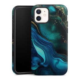 DeinDesign iPhone 12 mini Handy Panzer Handyh&uuml;lle robuste Outdoor H&uuml;lle Schutzh&uuml;lle gl&auml;nzend Marble Art Ombre Tough Case