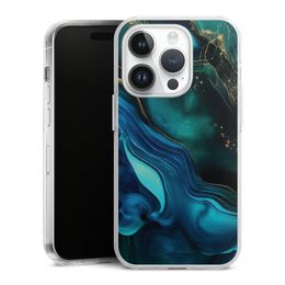 DeinDesign iPhone 14 Pro Handy Case Handyh&uuml;lle transparent H&uuml;lle Marble Art Ombre Hard Case