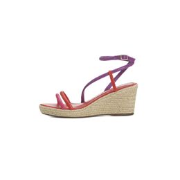 Mangara Atelier Strap Sandals 'Rom&atilde; Damen Keilsandalen Leder Rot Keilabsatz Jute 8 cm' female size 38 bright red