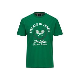 19V69 Italia T-Shirt 'Rafael Tennis 2' Herren Gr&ouml;&szlig;e L gr&uuml;n / schwarz / wei&szlig;