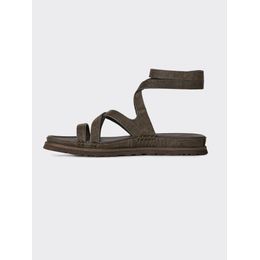 UGG Australia UGG Sandals 'Sandal W Goldengaze Embossed Ankle Wrap Dense Smoke' female size 39 Dark brown