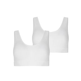 Jockey Sport-BH 'Seamfree Stretch Tank Strap Bralette - 2 Pack' Damen Gr&ouml;&szlig;e L wei&szlig;