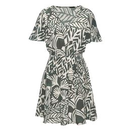 Lascana Kleid Damen Gr&ouml;&szlig;e 34 dunkelgr&uuml;n / wei&szlig;