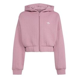 adidas originals Zip-Up Hoodie 'LOOSE PADDED RIB ZIP' girl size 170 Mauve