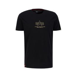 Alpha Industries Shirt 'Basic ML Foil Print' male size S Black