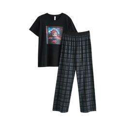 Lindex Pyjama 'Gaming Kitten' M&auml;dchen Gr&ouml;&szlig;e 146/152 mischfarben / schwarz