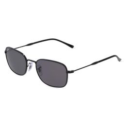 Ray-Ban RB 3706 | Unisex-Sonnenbrille | Fassung: Vollrand, Quadratisch, Metall, Schwarz Gl&auml;nzend | Glasfarbe: Grau