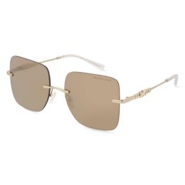Michael Kors 0MK1150 QU&eacute;BEC | Damen-Sonnenbrille | Fassung: Randlos, Quadratisch, Metall, Braun | Glasfarbe: Braun