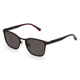 Fielmann CY 005 SUN CL | Herren-Sonnenbrille | Fassung: Vollrand, Quadratisch, Edelstahl, Braun Matt | Glasfarbe: Grau