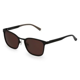 Fielmann CY 005 SUN CL | Herren-Sonnenbrille | Fassung: Vollrand, Quadratisch, Edelstahl, Schwarz Matt | Glasfarbe: Braun