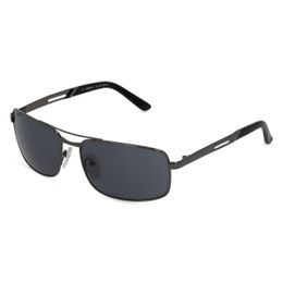 Fielmann MC 551 SUN CL | Herren-Sonnenbrille | Fassung: Vollrand, Quadratisch, Edelstahl, Gun Gl&auml;nzend | Glasfarbe: Grau