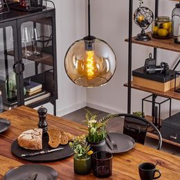 hofstein Koyoto H&auml;ngeleuchte Glas 25 cm Bernsteinfarben, 1-flammig