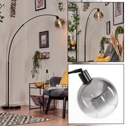 hofstein Koyoto Bogenstehlampe Glas 20 cm Schwarz, 1-flammig