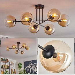 hofstein Koyoto Deckenleuchte Glas 15 cm Bernsteinfarben, Klar, 6-flammig