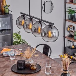 hofstein Koyoto Pendelleuchte Glas 20 cm Rauchfarben, 4-flammig