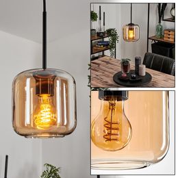 hofstein Lauden H&auml;ngeleuchte Glas 15 cm Bernsteinfarben, 1-flammig